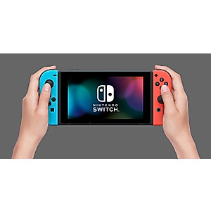 Nintendo Switch V2 Game Console - Black (HAC-001(-01) w/ OEM Blue/Red Joycon (Renewed)