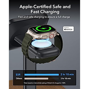 ESR 3 in 1 Wireless Charging Station for Apple [Certified] Portable Apple Watch Charger & MagSafe Charger Stand for iPhone, Wireless Charger for Multiple Devices iPhone 15/14/13/12&Watch&AirPods,Black
