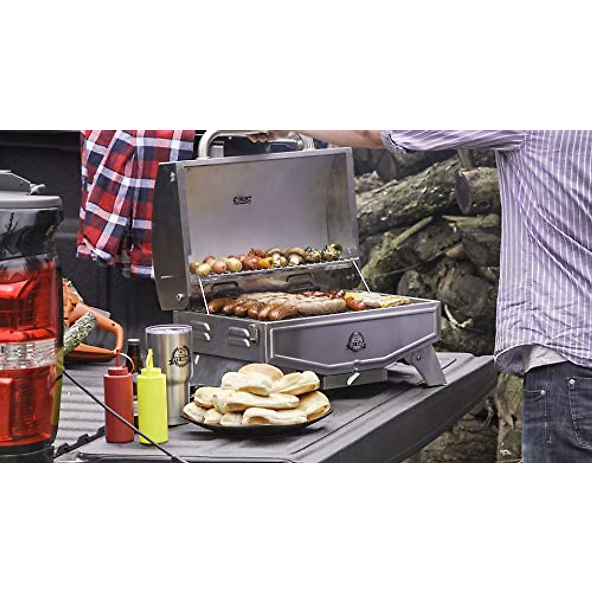 Pit Boss Grills PB100P1 Pit Stop Single-Burner Portable Tabletop Grill , Grey
