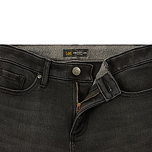 Lee Women's Ultra Lux Mid-Rise Slim Fit Straight Leg Jean, Black, 10