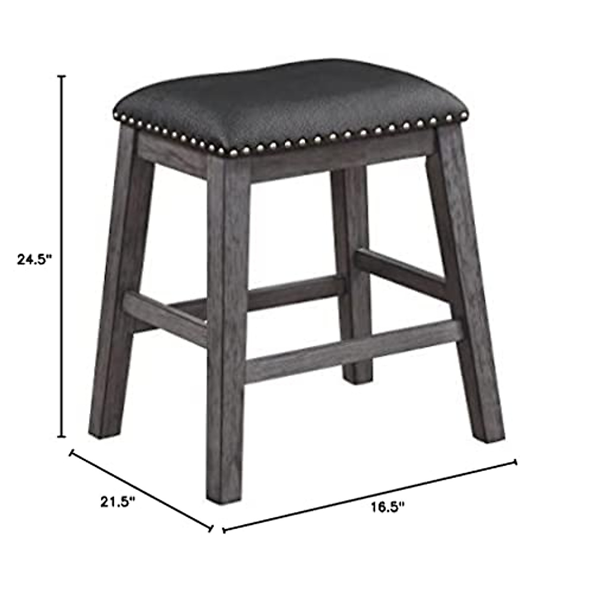 Homelegance Timbre Counter Height Saddle Stool (2 Pack), Gray