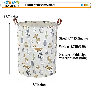NTAOHAMPER Baby Laundry Hamper,kids laundry Basket,Waterproof Storage Bin for Bedroom,Clothes Organizer Basket,Toys Box,Room Decor(Animal)