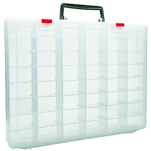 LZLMQSSA Large 48 Grids Transparent Plastic Organizer Box with Dividers, Adjustable Compartment Plastic Craft Storage Container, Small Parts Organizer, Bead Organizers and Storage