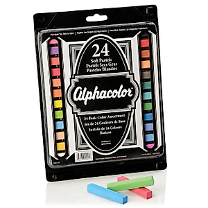 Quartet Derwent Alphacolor Soft Square Pastels, Multi-Colored, 24 Pastels per Set (102004)