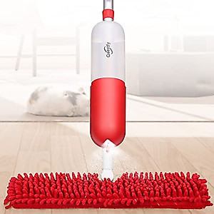 Qaestfy Spray Mop for Floor Cleaning with 2 Washable Double-Sided Microfiber Pads & Scraper 49" Long Handle Flip Cleaner Wet Dust Mop for Hardwood Tile Laminated Floor Cleaning