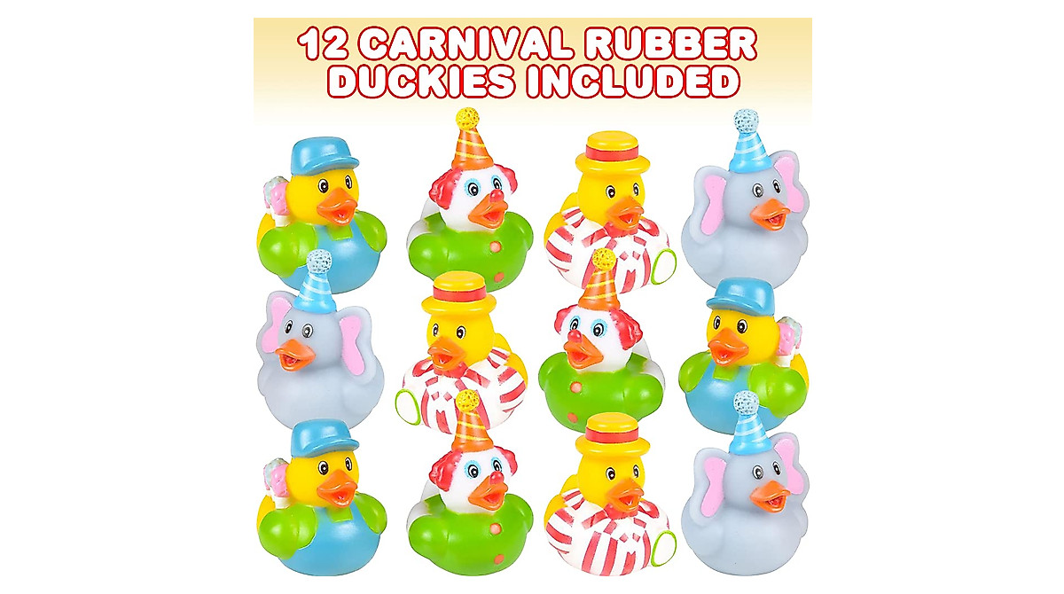 Carnival Rubber Duckies - Pack of 12 Fun Toys
