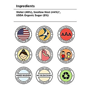 Golden Nest Premium Bird Nest Soup, Swallow Bird Nest 100% Natural - Made in USA, (燕窩) 6 bottles x 75ml (2.5 oz.) - (Red)