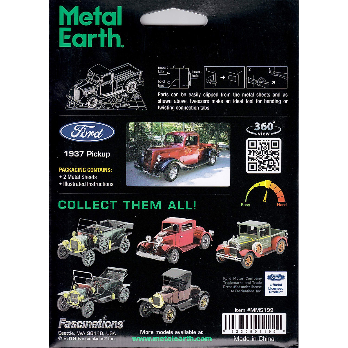 Metal Earth 1937 Ford Pickup 3D Metal Model Kit Fascinations