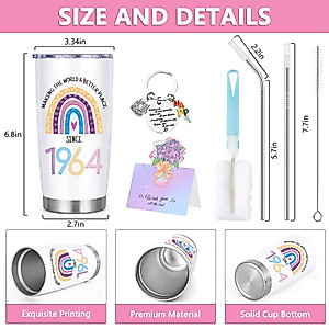 GINGPROUS 60th Birthday Gifts for Women, 1964 Birthday Gifts for Women, 60 Year Old Birthday Gifts, 60th Birthday Gift Ideas, 60th Birthday Decoration, 20oz Stainless Steel Insulated Tumbler with Lid