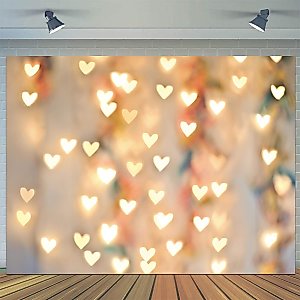 CYLYH Backdrop, 8x6ft Vinyl, Multicolor, Birthday, Love Heart Wall Decor Banner for Valentine's Day, Wedding, Party, Kid Newborn Baby