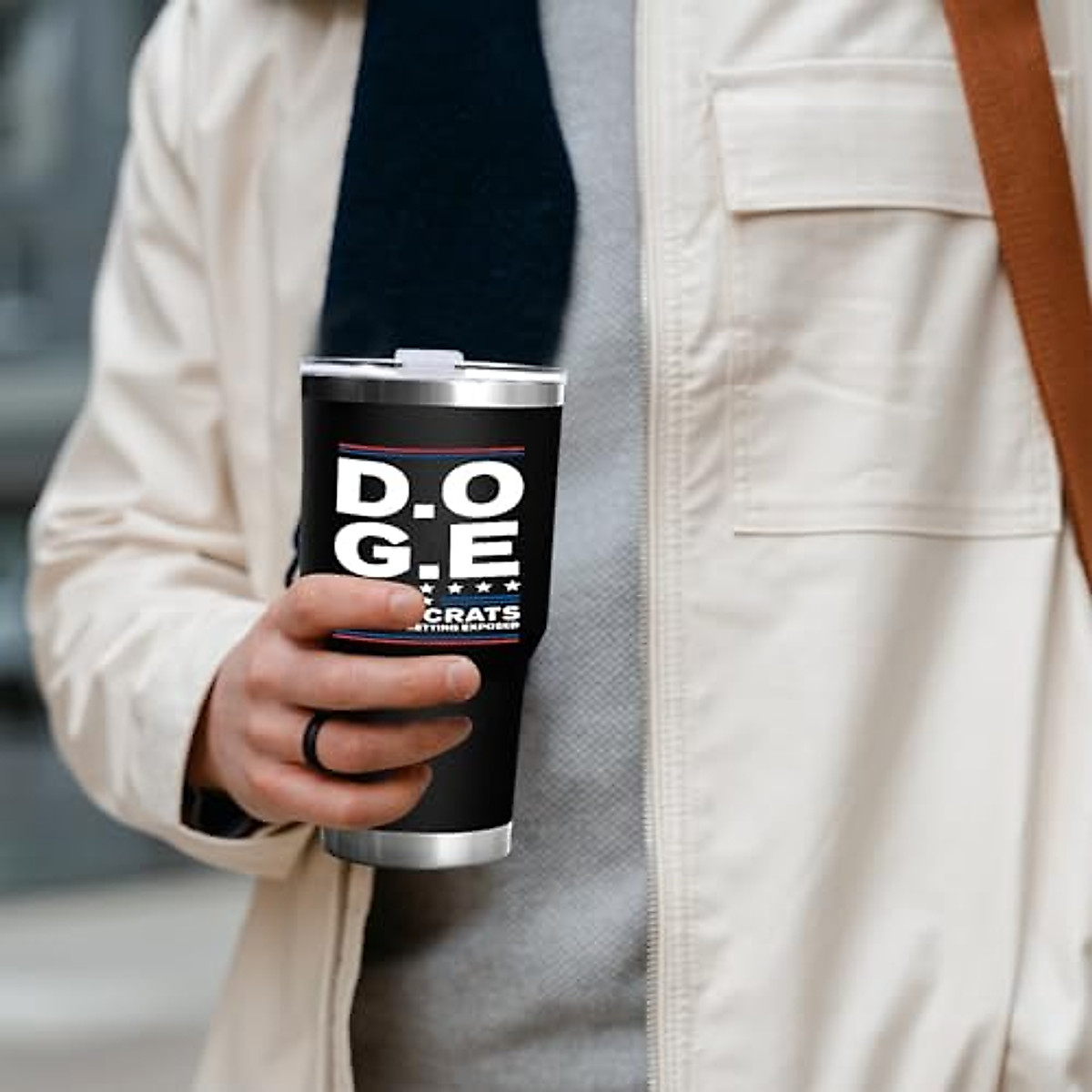 D.O.G.E Democrats Officially Getting Exposeds Funny Political Tumbler With Lids For Friends