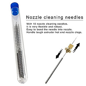 XIFOWE Nozzles 22 pcs 3D Printer Brass Nozzles for V5-V6 3D Printer, 0.2mm, 0.4mm, 0.6mm, 0.8mm, 1.0mm, with DIY Tools and A Ten-Grid Parts Box, Compatible with I3 A8 MK3/MK3S Clone