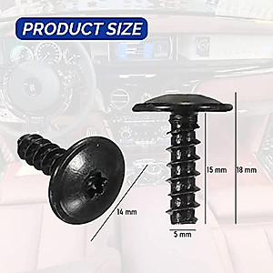 10pcs Screw Bolt Retainer Fender Liner Under Cover - Screw Truss Head Bumper Splash Guard Fender Liner Splash Shield Bumper Cover Self Tapping Compatible with N90974701 Volkswagon,Audi,Porsche