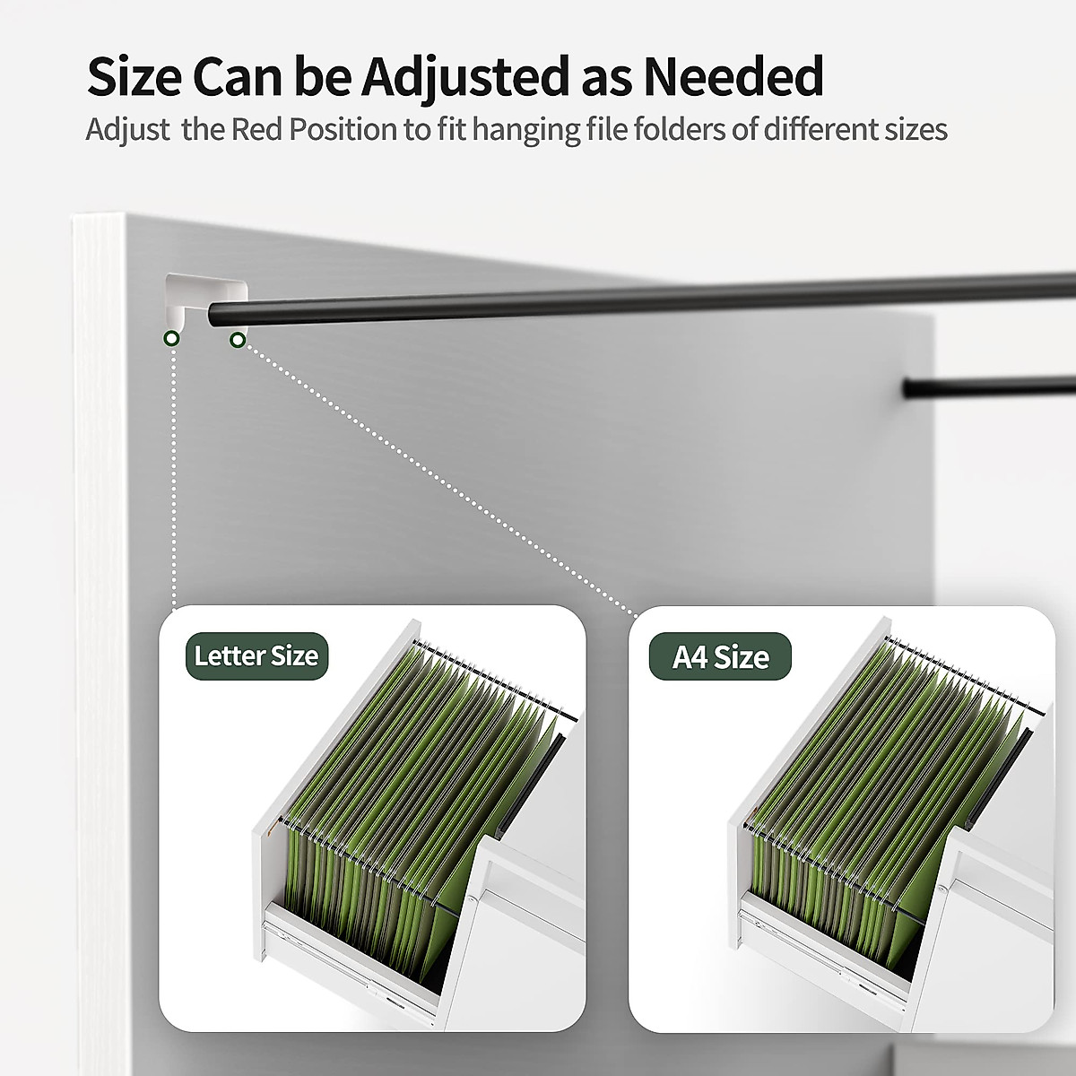 FEZIBO File Cabinet with Lock for Home Office, 2-Drawer Rolling Filing Cabinet, Under Desk Home Office File Cabinet for A4, Letter Size, Printer Stand, Wooden Storage Cabinet, White