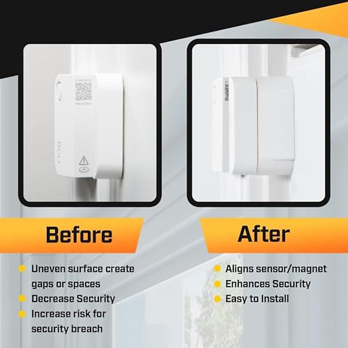 Magnet Riser for Ring - Self-Adhesive Window Sensor Accessory for Ring Alarm Security System, Includes Sensor Adhesive, White (¼-inch)
