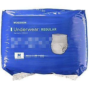 McKesson Adult Incontinence Underwear, Disposable, Medium Size, Regular Absorbency, 20 Count