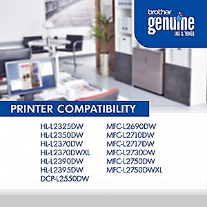 Brother Genuine Cartridge TN760 High Yield Black Toner,1 Pack