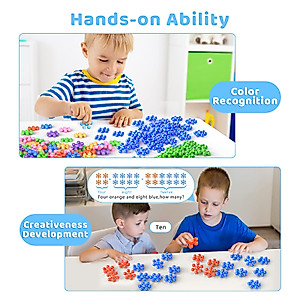 BABY HOME 400 Pieces Building Blocks Kids STEM Toys, Interlocking Solid Plastic Educational Toys Sets for Preschool Kids Boys and Girls Aged 3+, Safe Material Creativity Kids Toys