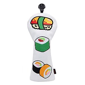 Japanese Sushi Golf Club Covers - Golf Accessory for Men, Women, Kids, Golfer - 3 Model Options Golf Driver Headcover/Golf Fairway Wood Head Cover/Hybrid Club Head Cover