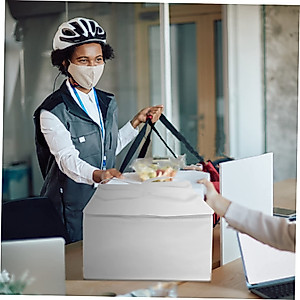 Anneome Cake Insulation Bag Bbq Lunch Thermal Bag Insulated Food Carrier Tote Bags Outdoor Lunch Bag Travel Insulated Bag Heated Pizza Bags Meal Bag Pizza Bag Cloth White