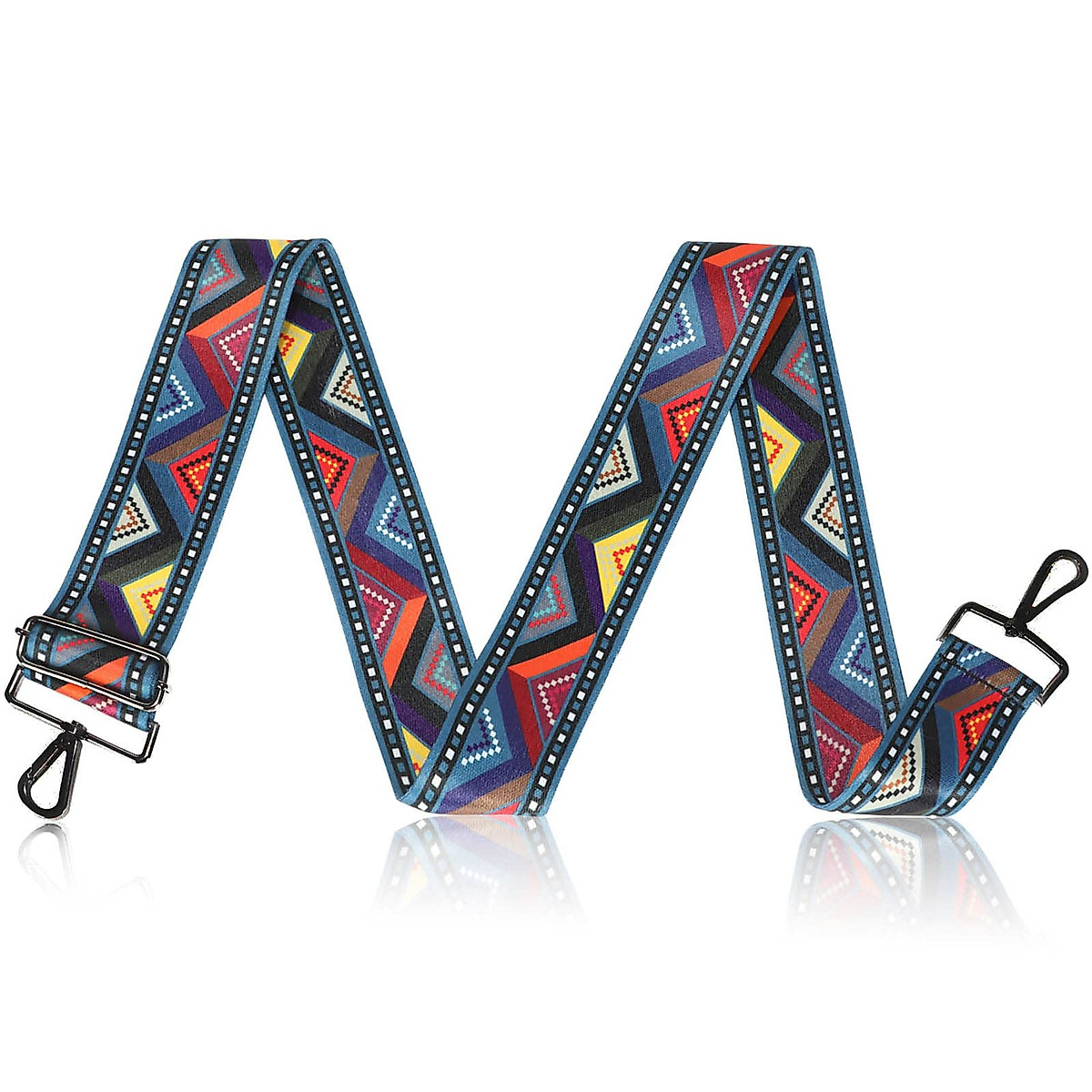 Abuyall Wide Strap Replacement Guitar Style Multicolor Crossbody Handbag Strap A