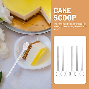 DOITOOL Glass Coffee Spoon Stirring Spoon, Rod Mixing Spoon Long Handle Spoons, Tea Stirrers Clear Petite Teaspoons Heat Resistant for Tea Sugar Bar Party- Clear, Set of 6