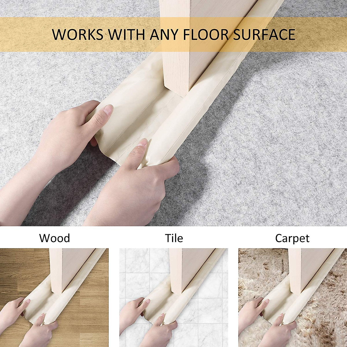 SWISSELITE 36 Inch Door Draft Blocker,Under Door Draft Stopper for Bottom of Doors,Sound Proof Reduce Noise Stopper