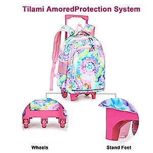 CAMTOP 18 Inch Rolling Backpack With Matching Lunch Bag Girls Boys Roller Bag on Wheels Kids School Bookbags Wheeled Backpack Set