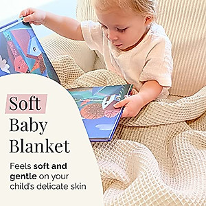 Stroller Society - Swaddles for Newborns & Toddlers, Soft Receiving Blankets Girl & Boy Can Use, Comfy Toddler Blanket & Newborn Swaddle, Cotton Waffle Blanket, Beige, 40 x 40 inches