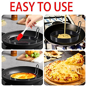2 Packs 6 Inch Egg Pancake Mold, Round Egg Rings for Frying Eggs Pancake Molds Rings for Griddle Stainless Steel Nonstick Fried Egg Cooker Ring with Insulated Handle Oil Brush and Egg Separator