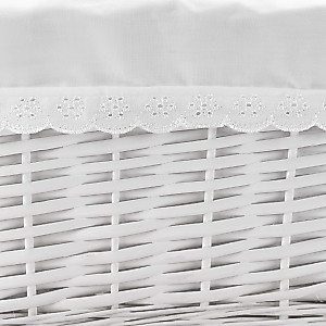 Badger Basket Nesting Wicker Nursery Baskets with Fabric Liner - Set of 3 - White