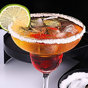 3 Tier Bar Glass Rimmer, Margarita Cocktail Salt and Sugar Glass Rimmer,Bartender tool(BLACK)