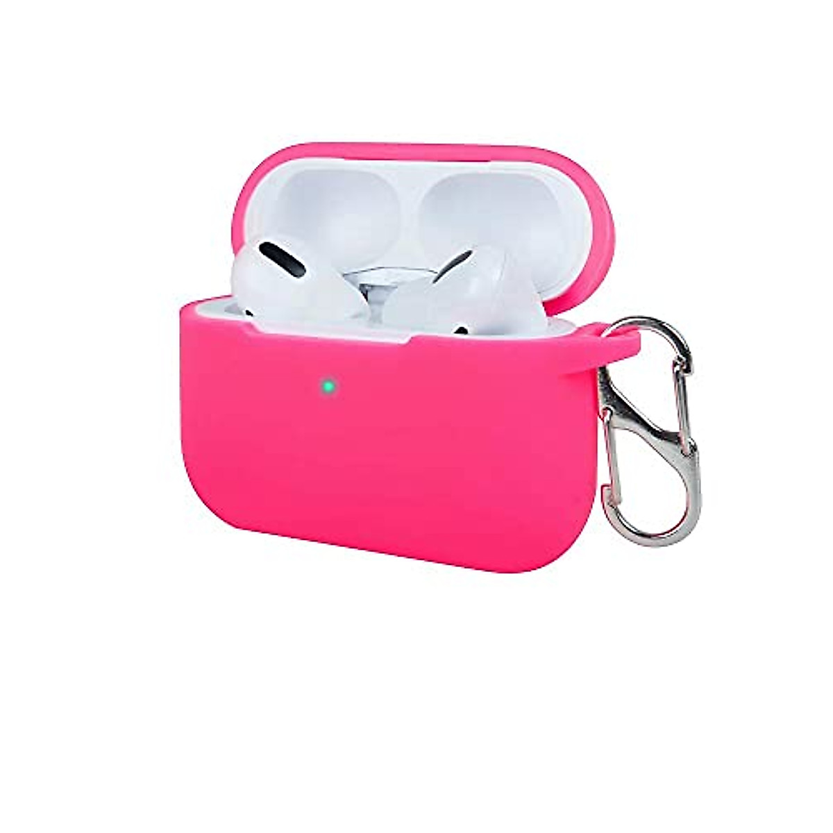 Felony Case – Soft Silicone AirPods Pro Case - Neon Pink | Shockproof, 360° Protective Apple Airpods Case Cover with Keychain | Wireless Charging Compatible with Front LED Visible
