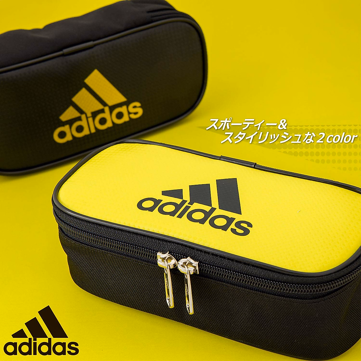 三菱鉛筆 Mitsubishi Pencil PT1503AI06B25 Adidas Pencil Case, AI06, Black Gold, Enamel x Cloth, Box Type