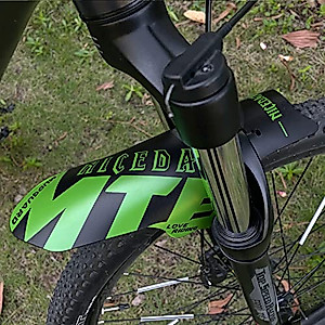 NICEDACK Mudguards Mountain Bike, 2 Pieces Mudguards Fit 20-29 Inch MTB Mudguard Front and Rear Compatible Bicycle Splash Guard (Green)