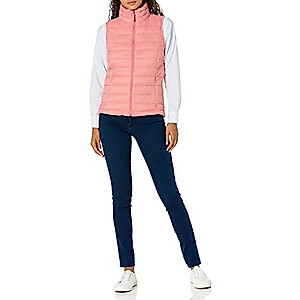 Amazon Essentials Women's Lightweight Water-Resistant Packable Puffer Vest, Pink, X-Large