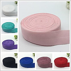 Sewing Ribbon, 5 Yards 25mm Elastic Band Multicolor Fold Over Spandex Elastic Ribbon for Sewing Lace Trim Waist Band Garment Accessory (Color : Gry)