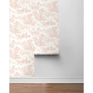 NextWall Chateau Toile Peel and Stick Wallpaper (Blush)