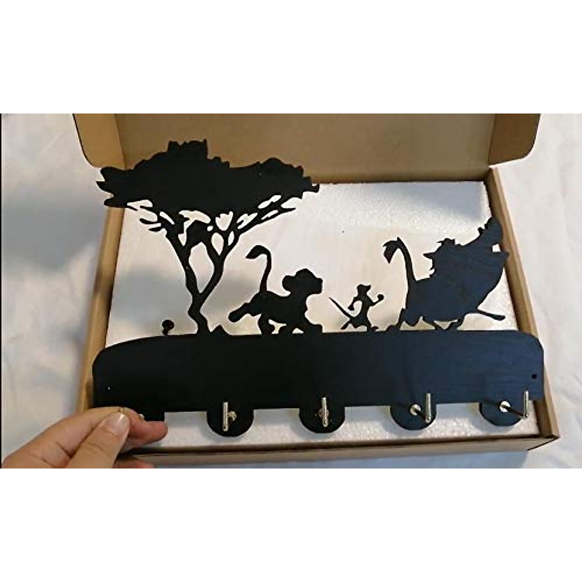 Hakuna Matata Wood Key Holder, Batman Key Rack, Sweet Home Hook Hanger and Multiple Personalized Design Key Rack for Home, Entryway, Living Room, Bathroom, Kitchen (Hakuna Matata)