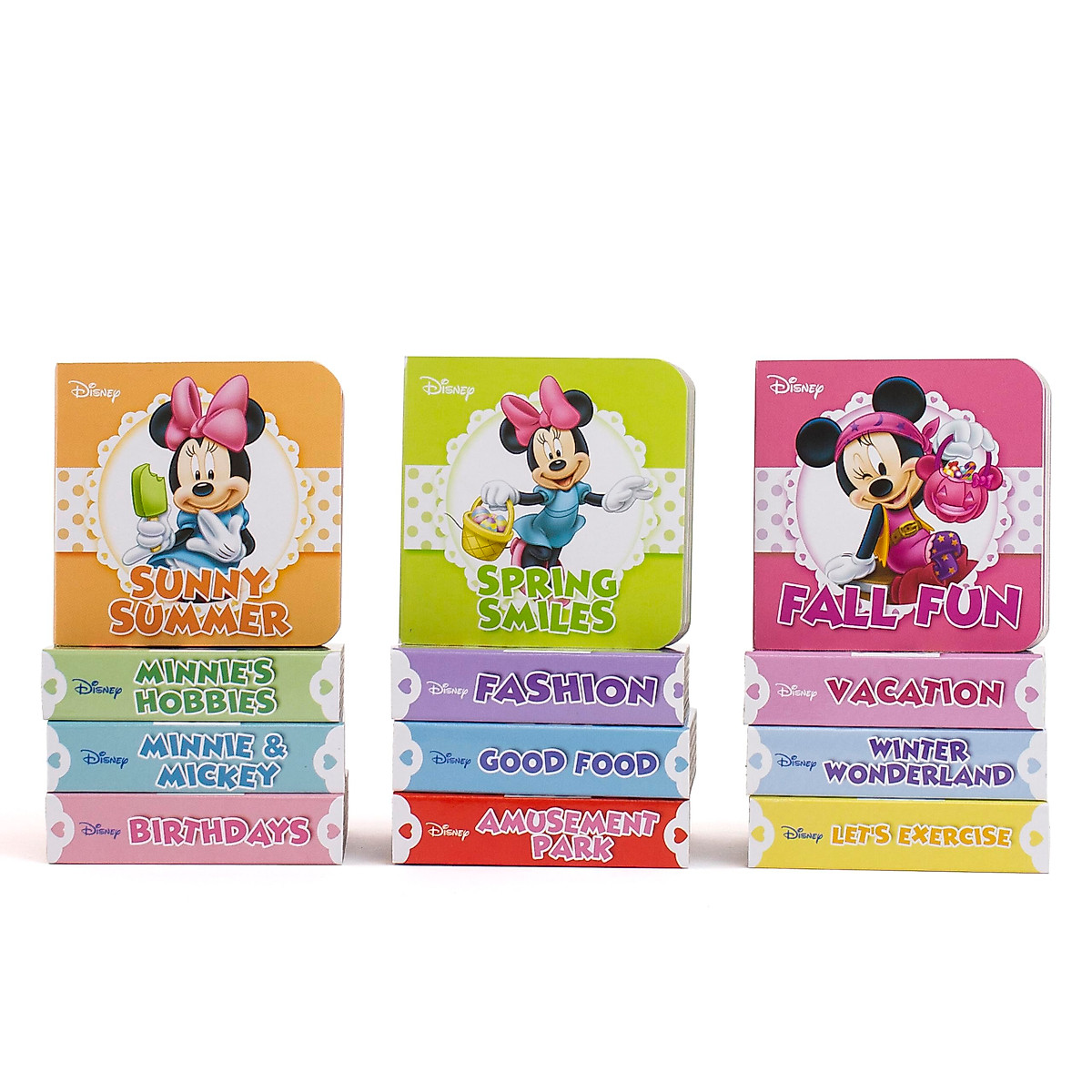 Disney Minnie Mouse - My First Library Board Book Block 12-Book Set - Great for Teaching First Words - PI Kids