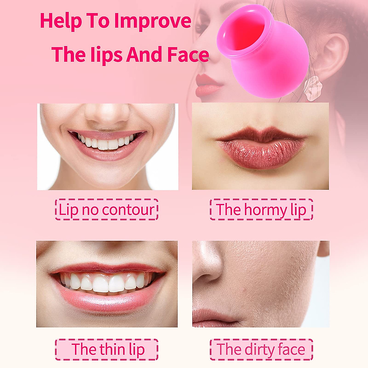 Lip Plumper Device Lip Filler Beauty Pump,New Upgrade Soft Silicone Pout Lips Enhancer Plumper Tool, Natural Pout Mouth Tool, City Lips Lip Plumper Full of charm Lip Juvalips,Soft Lip Brush Lip Pump