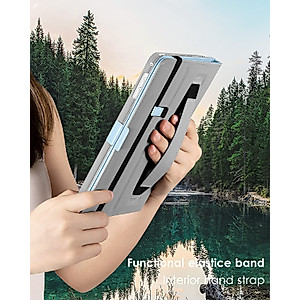 DTTO for iPad 9.7 Inch 5th/6th Generation 2018/2017 Case with Apple Pencil Holder, Premium Leather Folio Stand Cover Case for Apple iPad 9.7 inch, Also Fit iPad Pro 9.7/Air 2/Air - Ice Blue