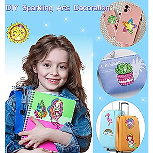 Svance 5D Diamond Art for Kids - 30Pcs Mermaid Diamond Painting Stickers Gem Art Diamond Painting Kits Diamond Paint by Numbers Arts and Crafts for Girls Ages 6-8-12