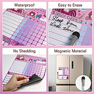 EkiShoal Kids Chore Chart Magnetic Set - 5 in 1 - Reward Chart for Kids, Good Behavior Chart for Kids at Home, My Responsibility Chart for Kids, Magnetic Reward Chart for Kids Behavior - Large