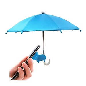 Phone Umbrella Suction Cup Stand,Phone Umbrella for Sun Shad,Outdoor Anti-Glare Cell Phone Cute Sunshade Holder，Car Navigation Sun Shade Visor,Sun Hood Shield Block Glare (Blue)
