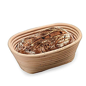 XDLEX Bread Proofing Baskets Set of 1 10 inch Oval Shaped Dough Proofing Bowls w/Liners Perfect for Professional & Home Sourdough Bread Baking