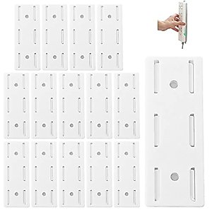 15Pcs Self-Adhesive Desktop Socket Fixer Wall Mount Socket Bracket Power Strip Holder Punch Free Socket Stand for WiFi Router Reusable Socket Fixer for Kitchen Home and Office(white)