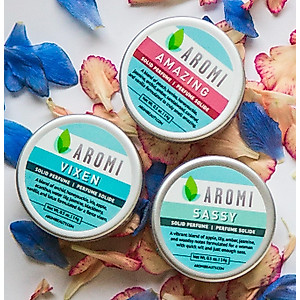 Aromi Vixen Solid Perfume | Fruity, Floral Fragrance, Jasmine, Honeysuckle, Water Lily Scent, Vegan, Cruelty-free, Wax Based, Travel, Women's Gift, Handmade (Vixen)