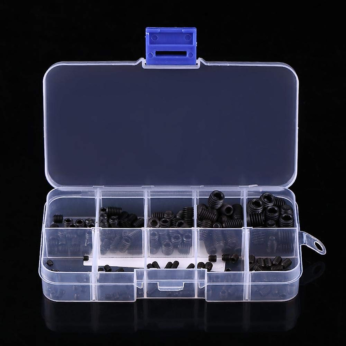 Screw Cup Assortment, Alloy Steel Hex Socket Head Grub Set Screw Cup Point Assortment Kit Insert Tools M3/M4/M5/M6/M8 200pcs with Box
