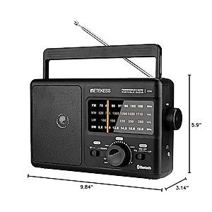 Retekess TR626 Portable AM FM Radio with Bluetooth, Plug in Radio, LW, DSP chip,Powered by AC or D Battery, Short Wave Radios for Garages,Home,Outdoors